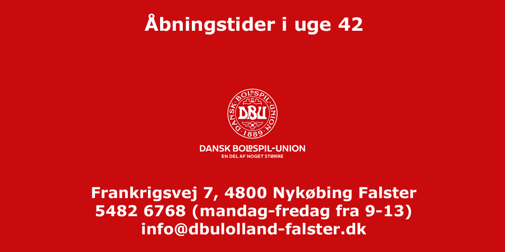 Åbningstider i uge 42